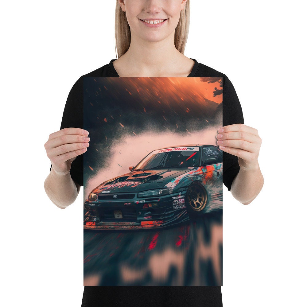Japan Drift Car Canvas Poster Japanese Car Art Canvas Poster Gift Idea ...