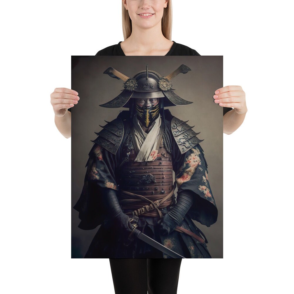 Samurai Japan Poster Print Japanese Warrior Art Poster Print Gift Idea ...