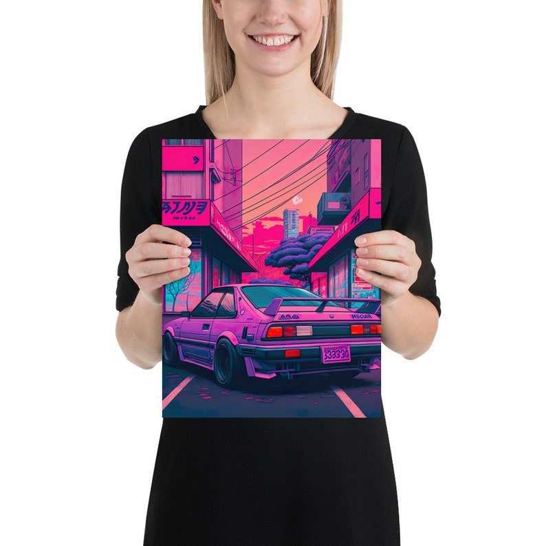 Vaporwave Japan Car Poster Print Japanese Car Art Poster Print Gift ...