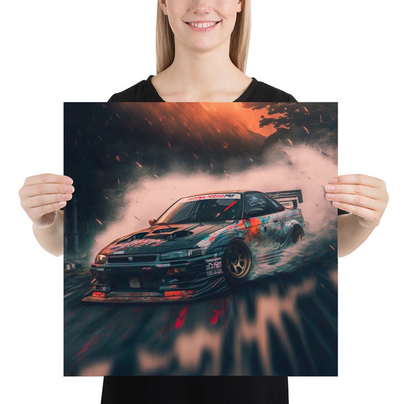 Japan Drift Car Canvas Poster Japanese Car Art Canvas Poster - Etsy