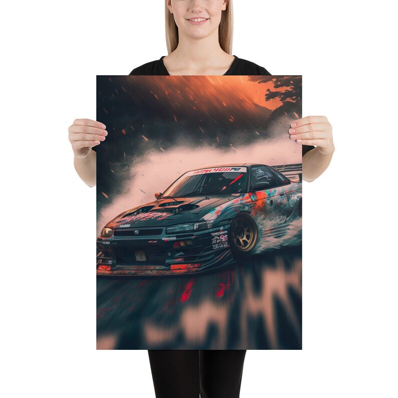 Japan Drift Car Canvas Poster Japanese Car Art Canvas Poster - Etsy