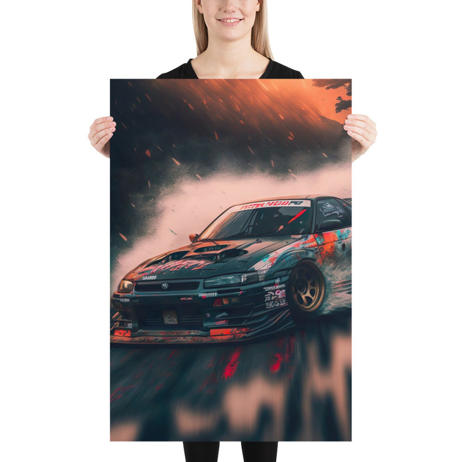 Japan Drift Car Canvas Poster Japanese Car Art Canvas Poster - Etsy