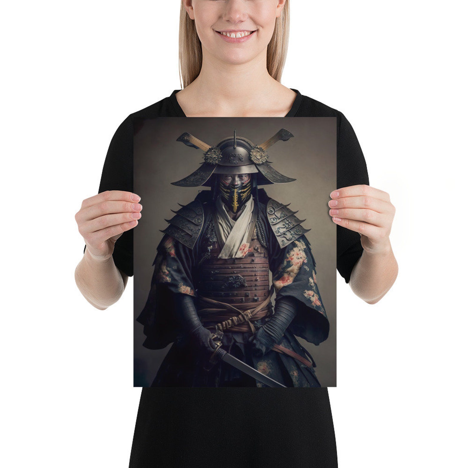 Samurai Japan Poster Print Japanese Warrior Art Poster Print Gift Idea ...