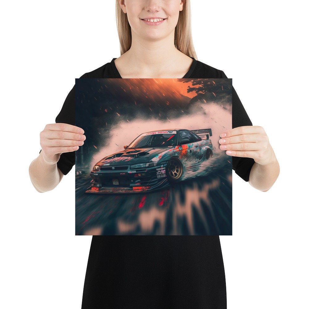 Japan Drift Car Canvas Poster Japanese Car Art Canvas Poster - Etsy