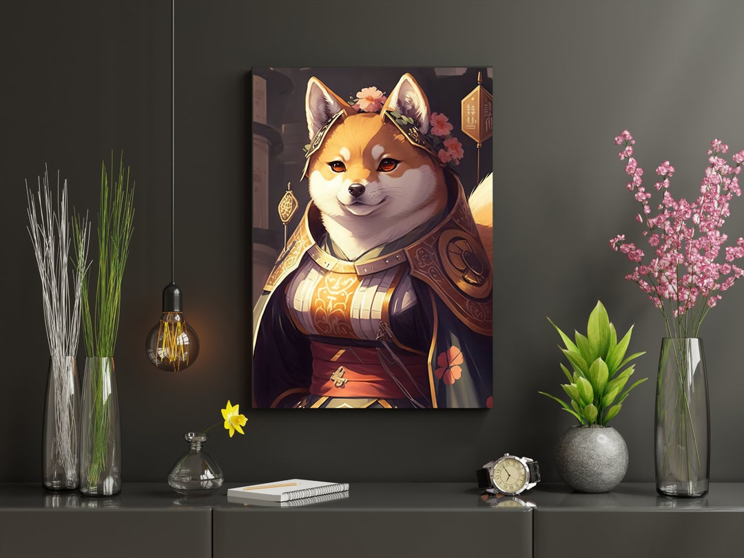 Shiba Inu Geisha Metal Print Japanese Shiba Inu Art Metal Print Gift Idea Japan Wall Art Print ...