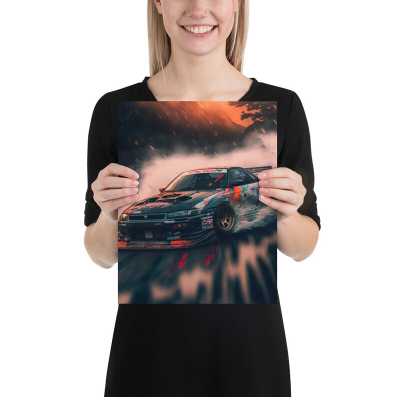 Japan Drift Car Canvas Poster Japanese Car Art Canvas Poster - Etsy