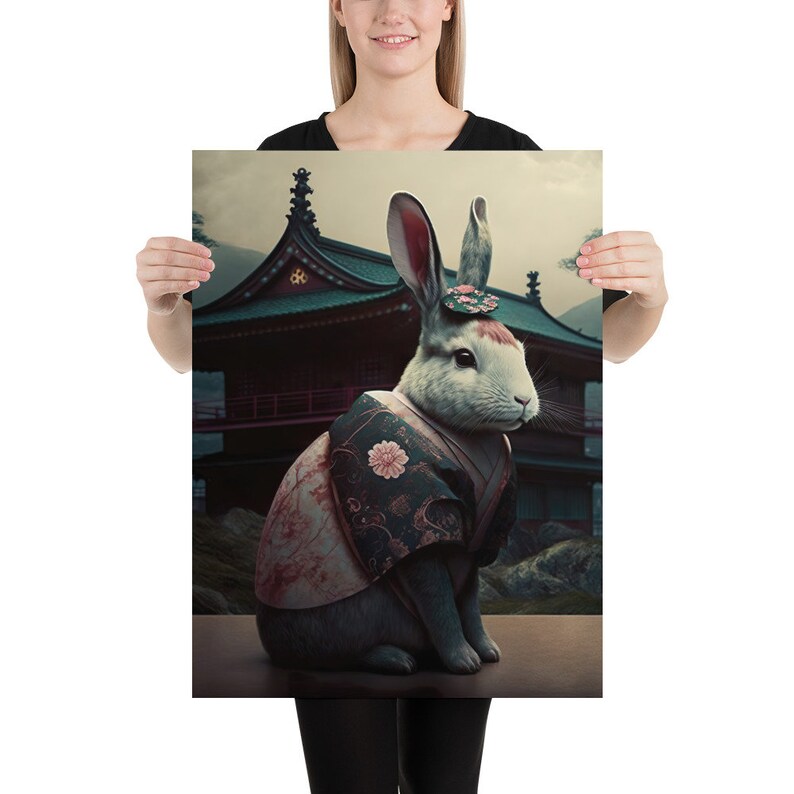 Rabbit Year Japan Poster Japanese Rabbit Art Poster Gift Idea Japan ...