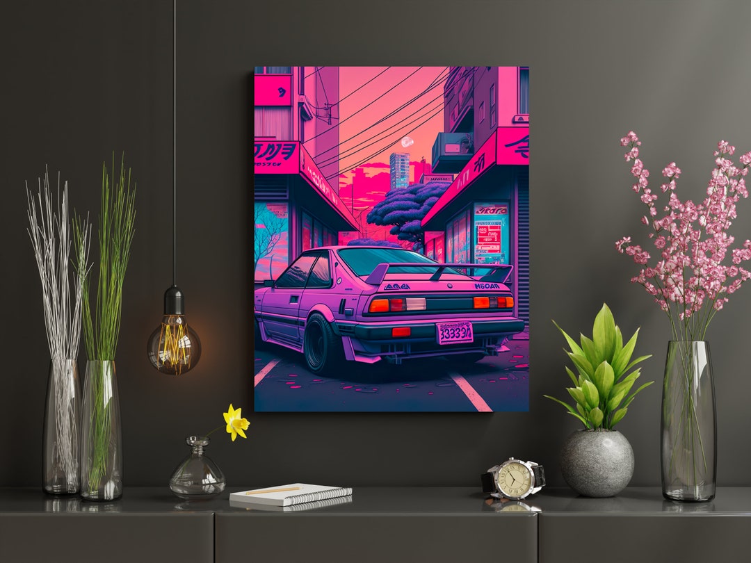 Vaporwave Japan Car Poster Print Japanese Car Art Poster Print Gift ...