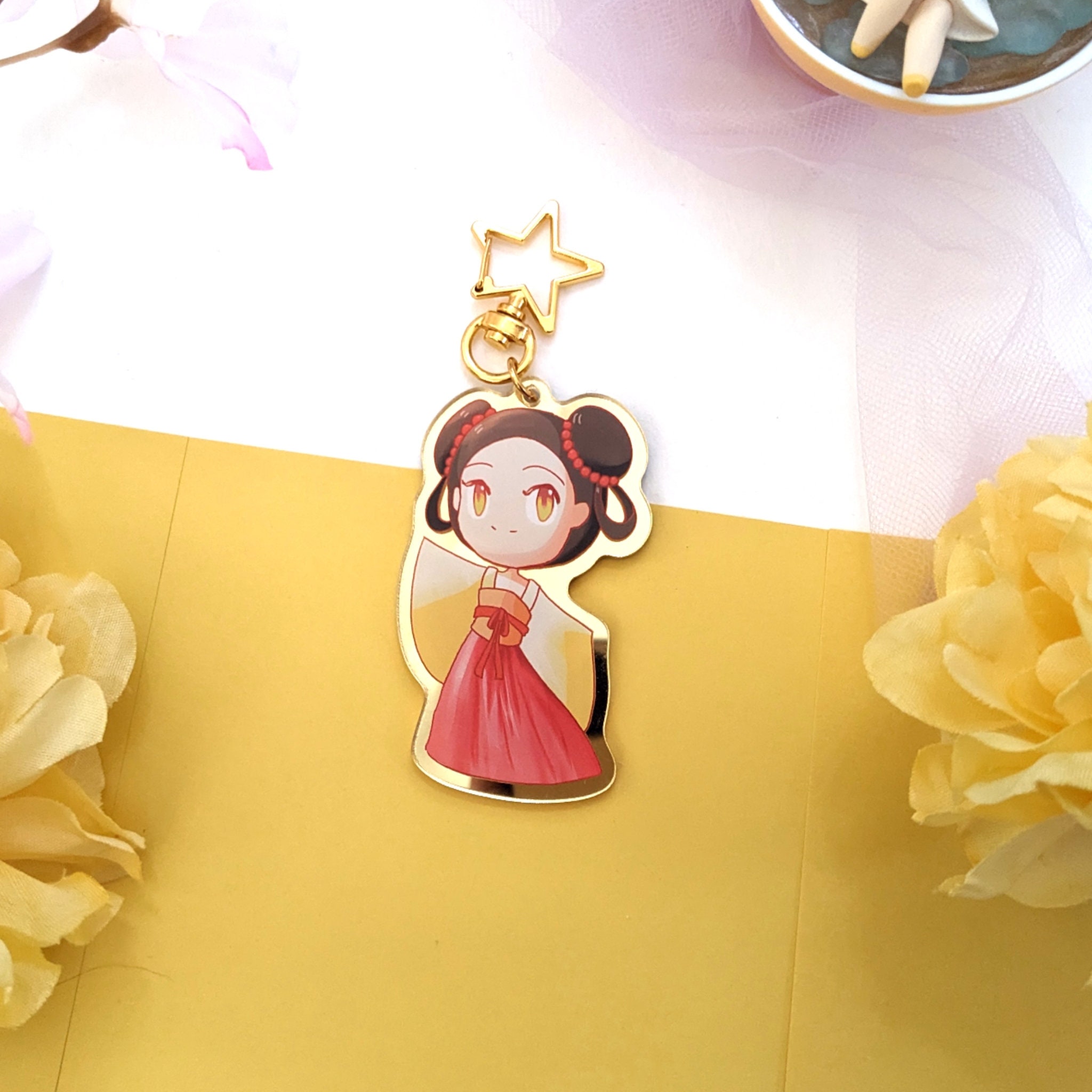 Raven of the Inner Palace Gold Mirror Keychains - Etsy