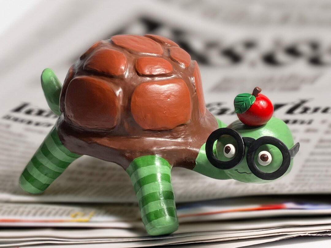 Oversized Paper Mache Turtle Sculpture Handcrafted & Unique Animal Art ...