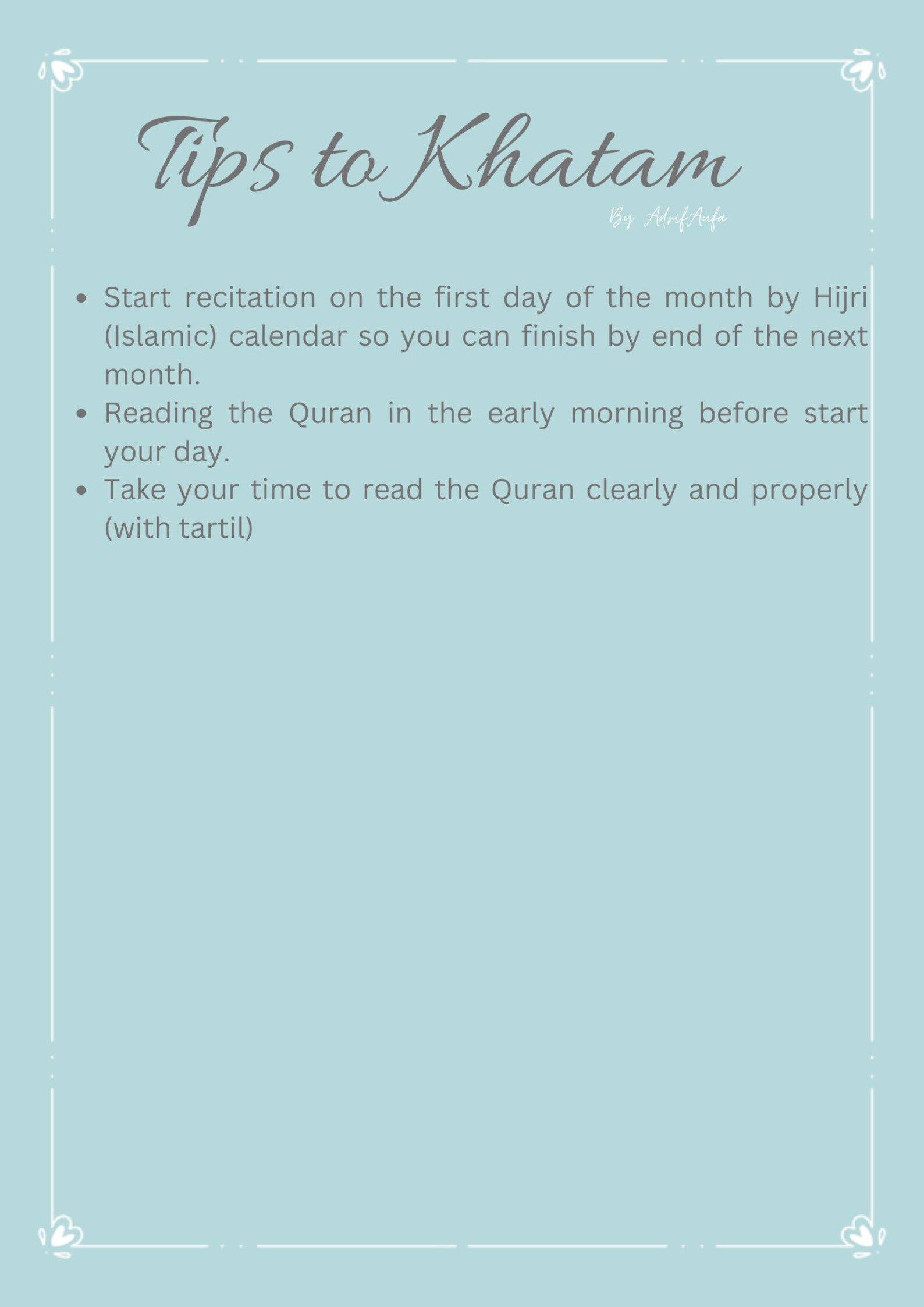 Printable Quran Tracker | Journal | Planner | Recitation | Read ...