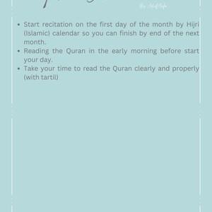 Printable Quran Tracker | Journal | Planner | Recitation | Read ...