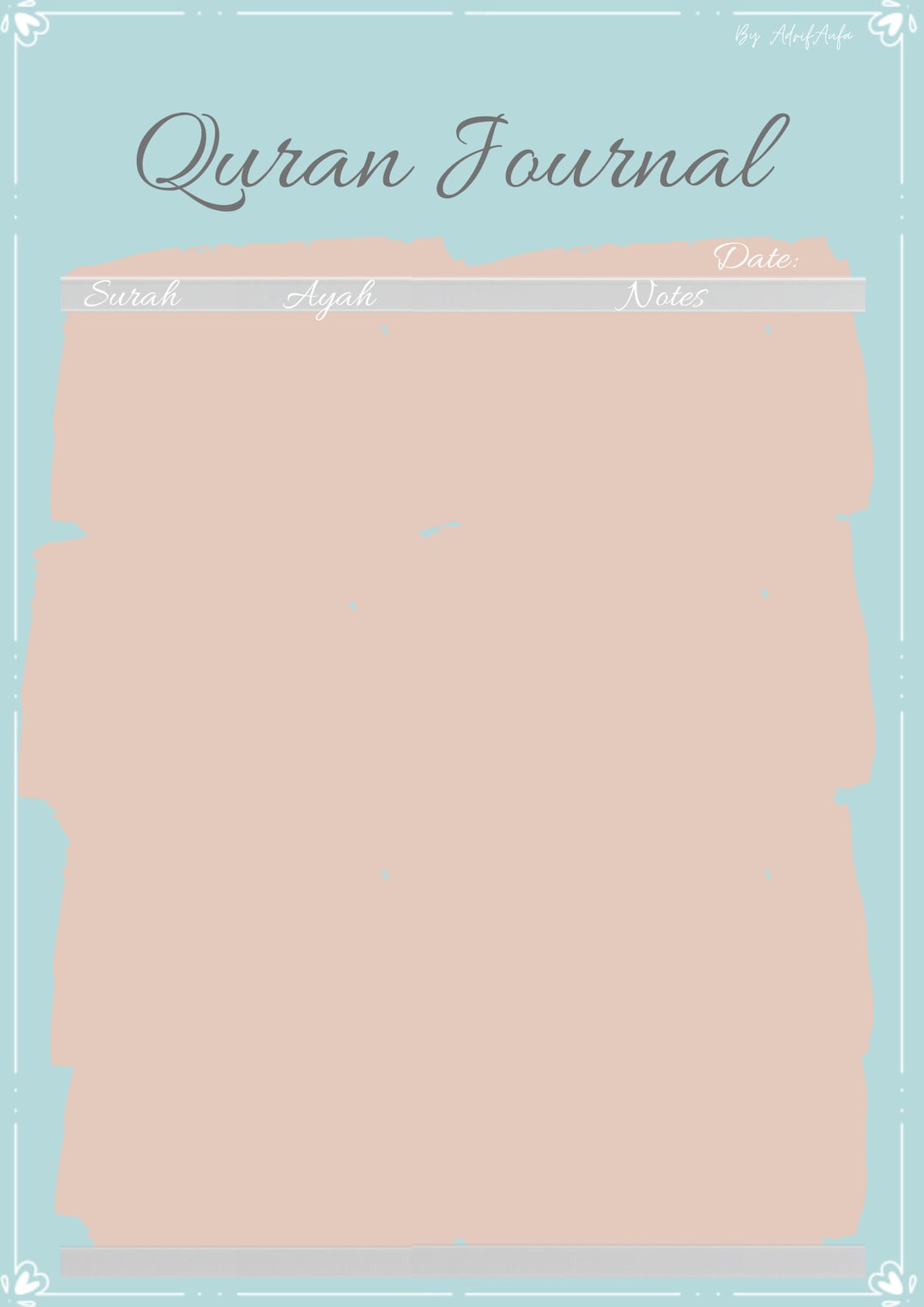 Printable Quran Tracker Journal Planner Recitation Read Khatam in 2 ...