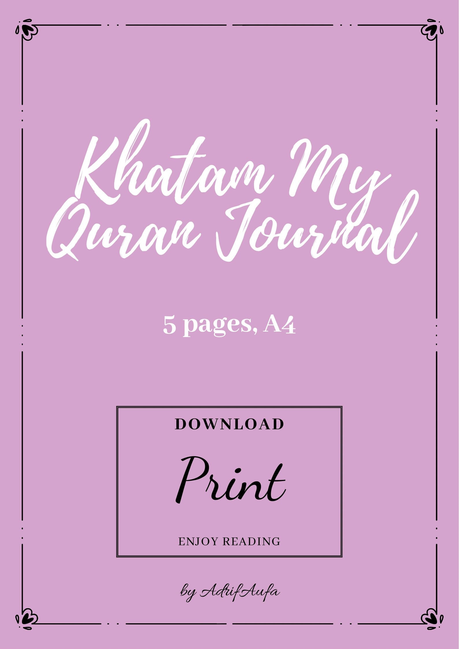Printable Quran Tracker Journal Planner Recitation Read Khatam in 2 ...