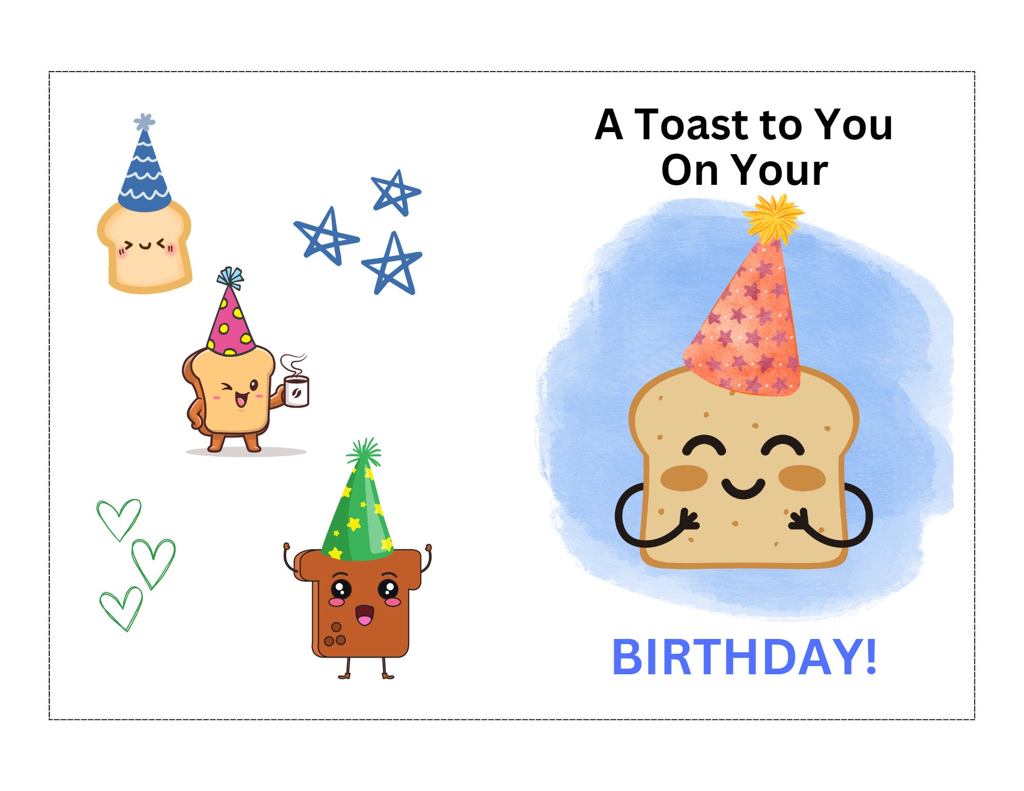 Happy Birthday Printable Card | Happy Birthday Card | Birthday Toast ...