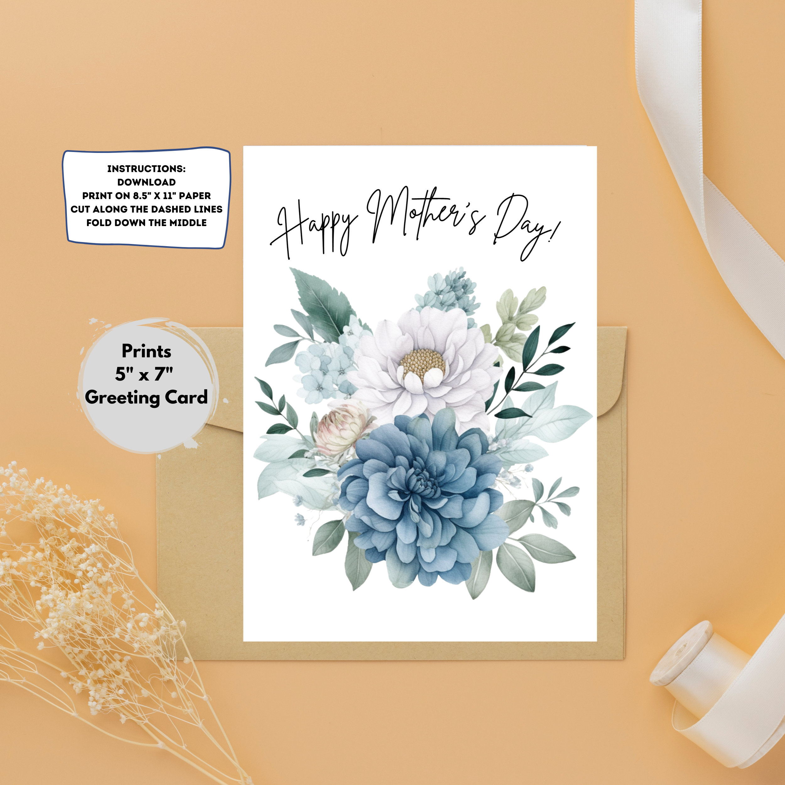 Printable Mother's Day Card, Printable Card, Cute Printable Mom Card ...