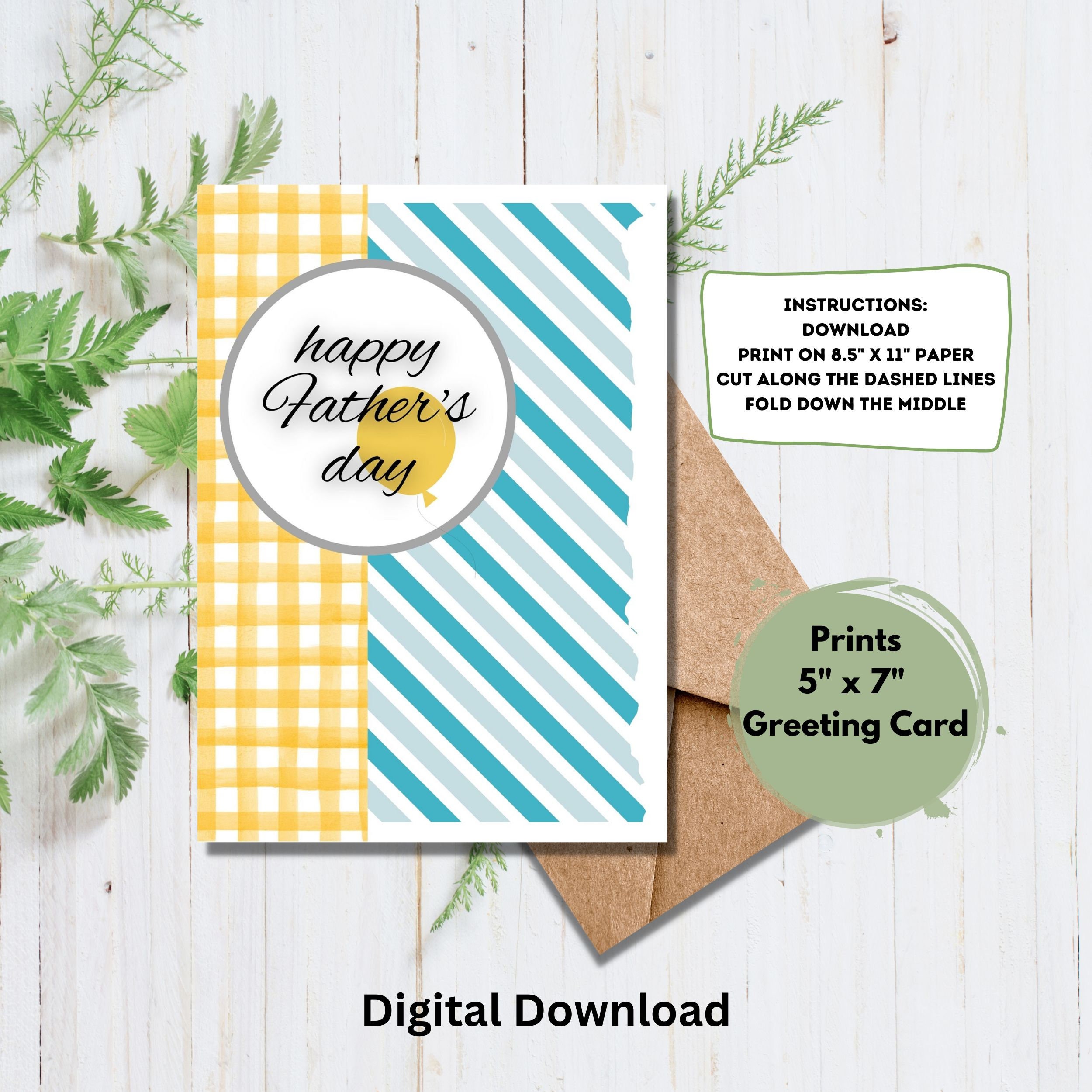 Printable Father's Day Card, Printable Card, Cute Printable Dad Card ...