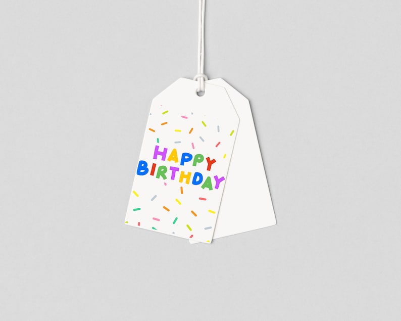 Printable Gift Tags, Happy Birthday Gift Tag, Birthday Gift Labels in ...