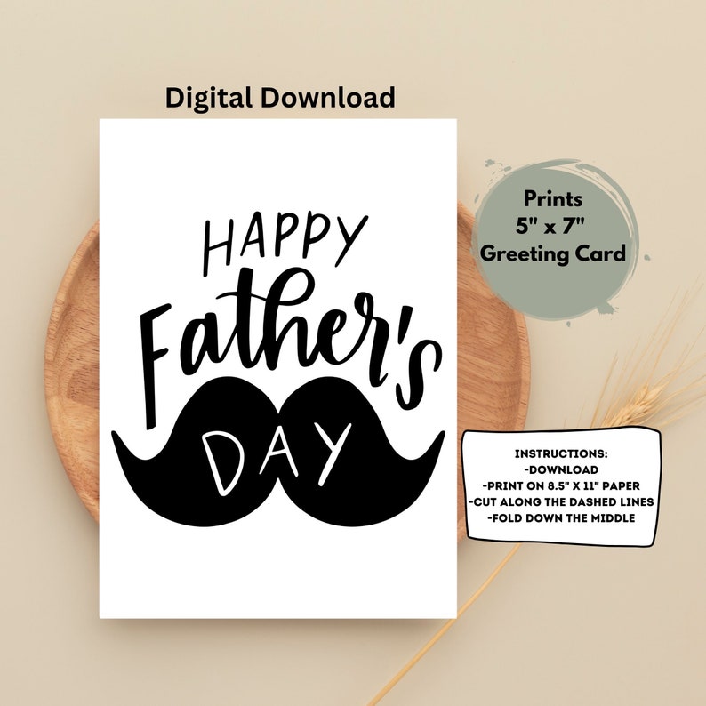 Printable Father's Day Card, Printable Card, Cute Printable Dad Card ...