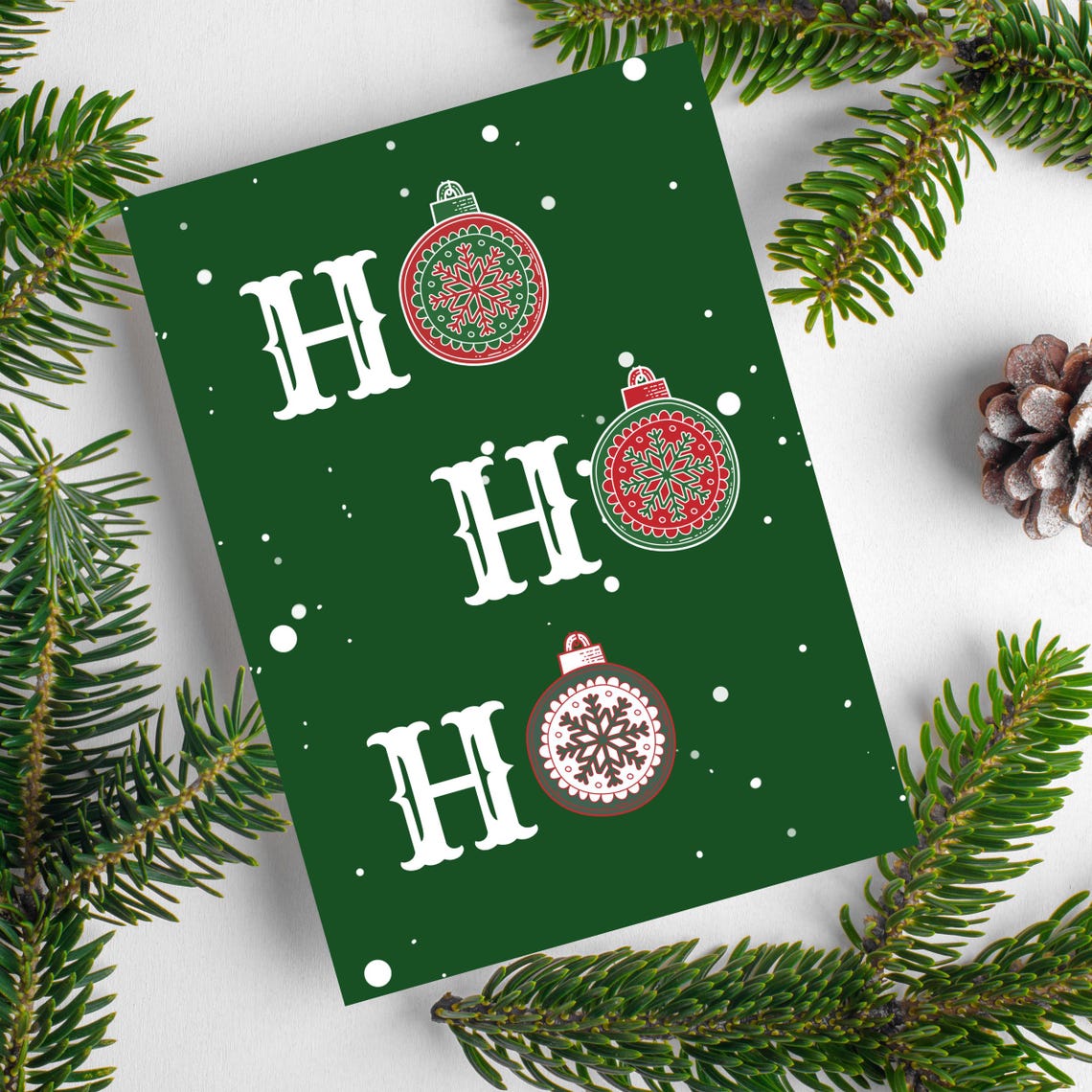 Printable Christmas Card, Printable Christmas Ho Ho Ho Card, Printable ...