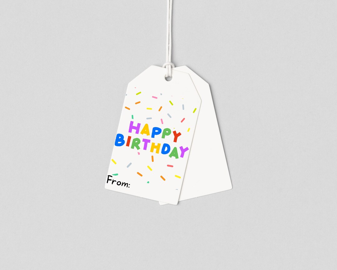 Printable Gift Tags, Happy Birthday Gift Tag, Birthday Gift Labels in ...