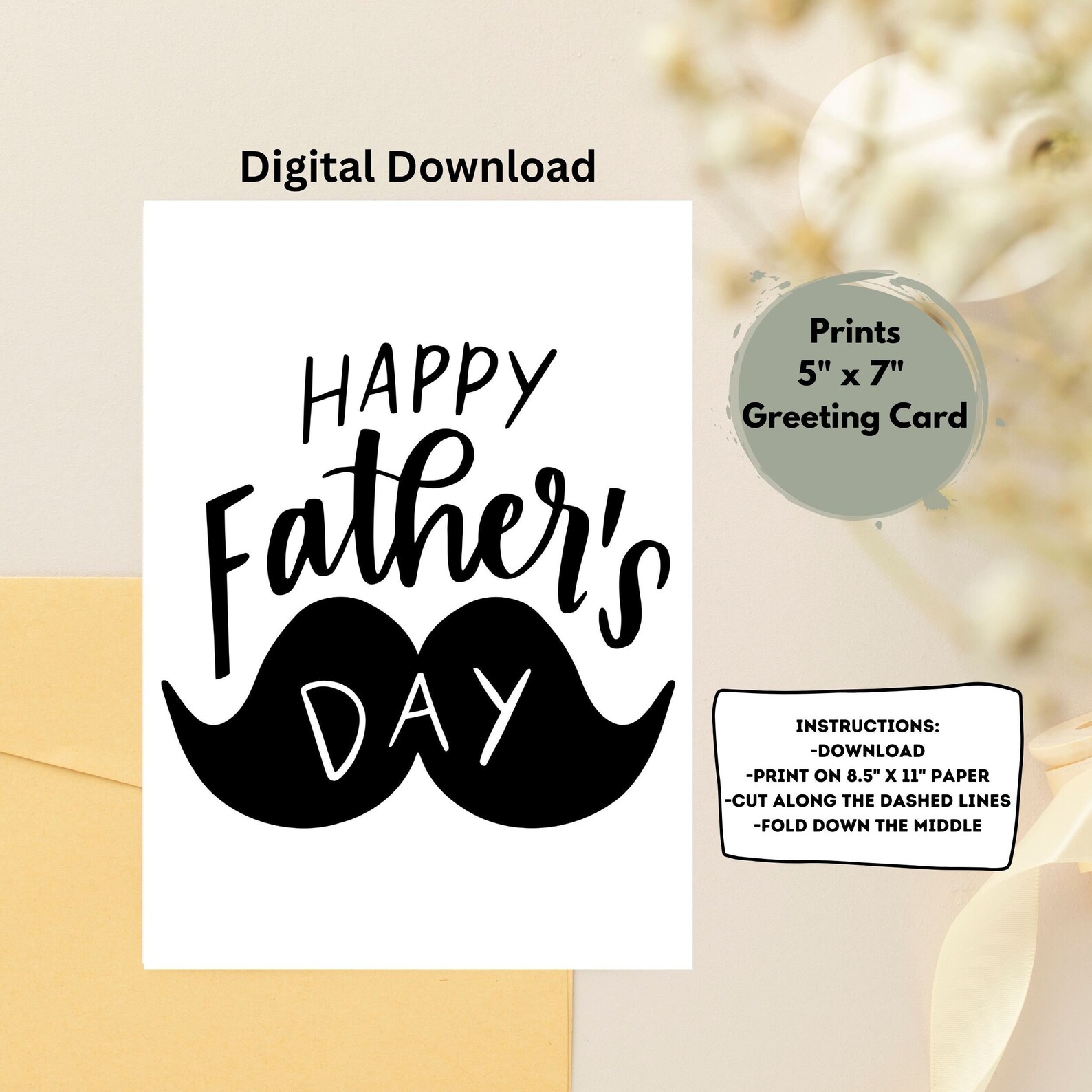 Printable Father's Day Card, Printable Card, Cute Printable Dad Card ...