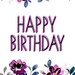 Happy Birthday Printable Card, Purple Flower Birthday Printable Card ...