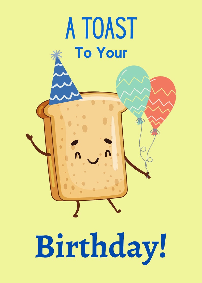 Happy Birthday Printable Card, A Toast to Your Birthday Printable Card ...