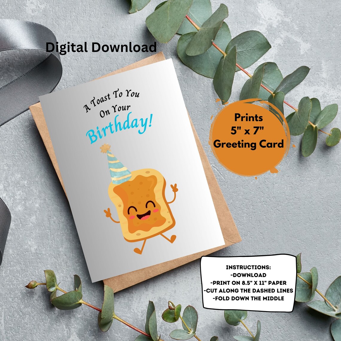 Happy Birthday Printable Card, A Toast to Your Birthday Printable Card ...