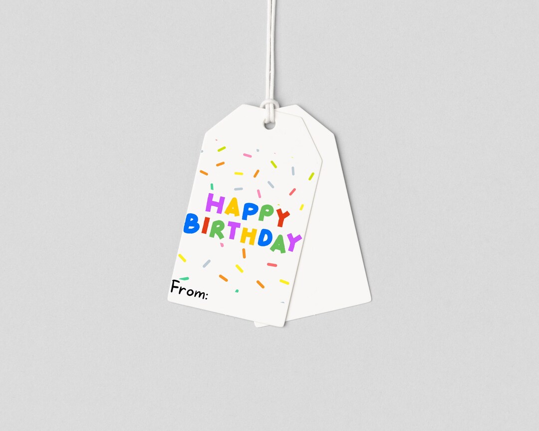 Printable Gift Tags, Happy Birthday Gift Tag, Birthday Gift Labels in ...