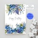 Happy Birthday Printable Card, Blue Flower Birthday Printable Card ...