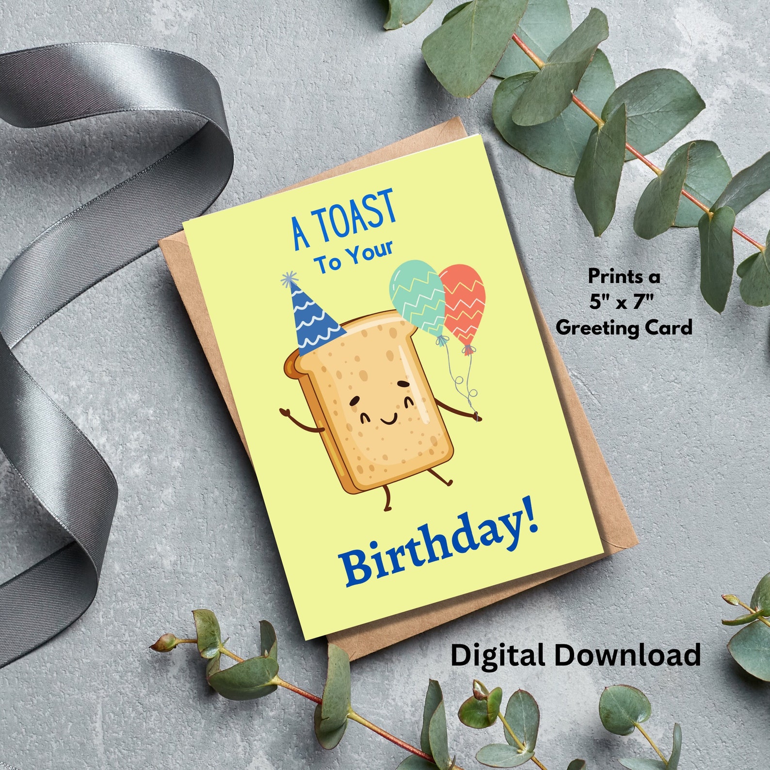 Happy Birthday Printable Card, A Toast to Your Birthday Printable Card ...