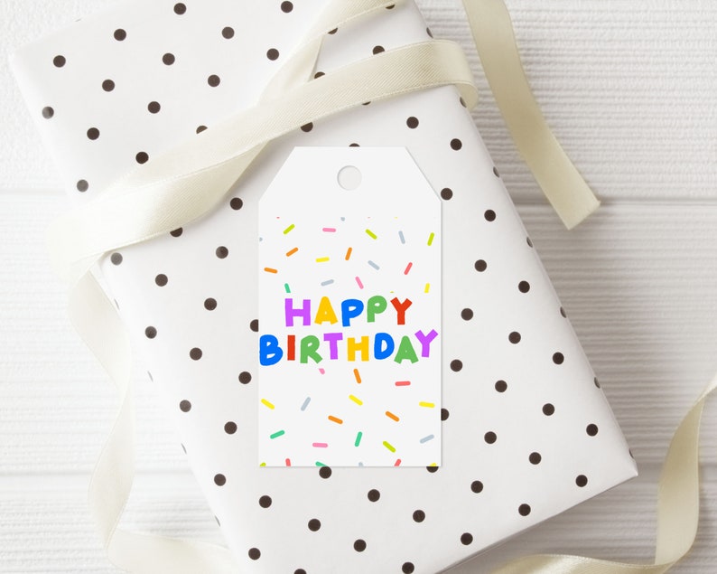 Printable Gift Tags, Happy Birthday Gift Tag, Birthday Gift Labels in ...