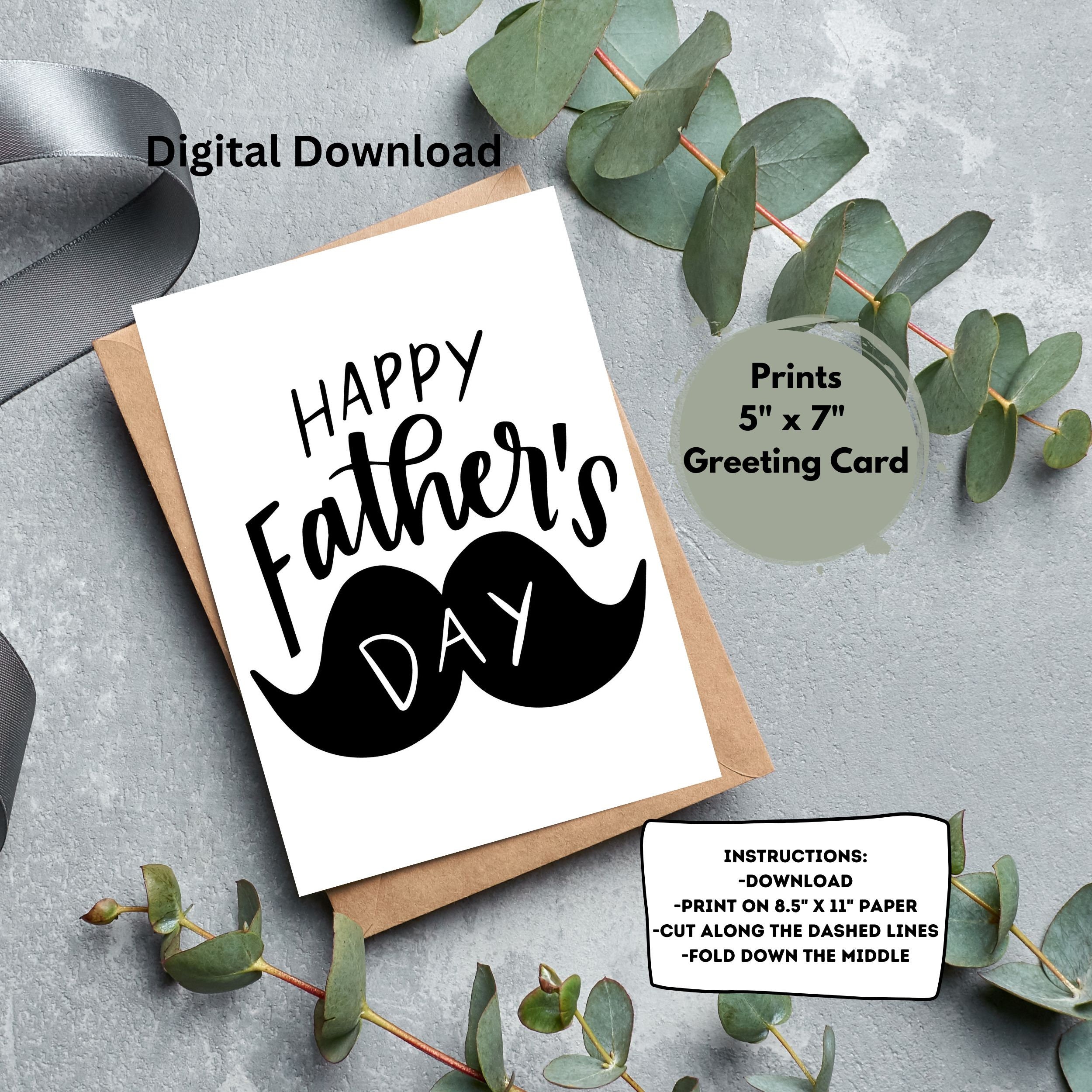 Printable Father's Day Card, Printable Card, Cute Printable Dad Card ...