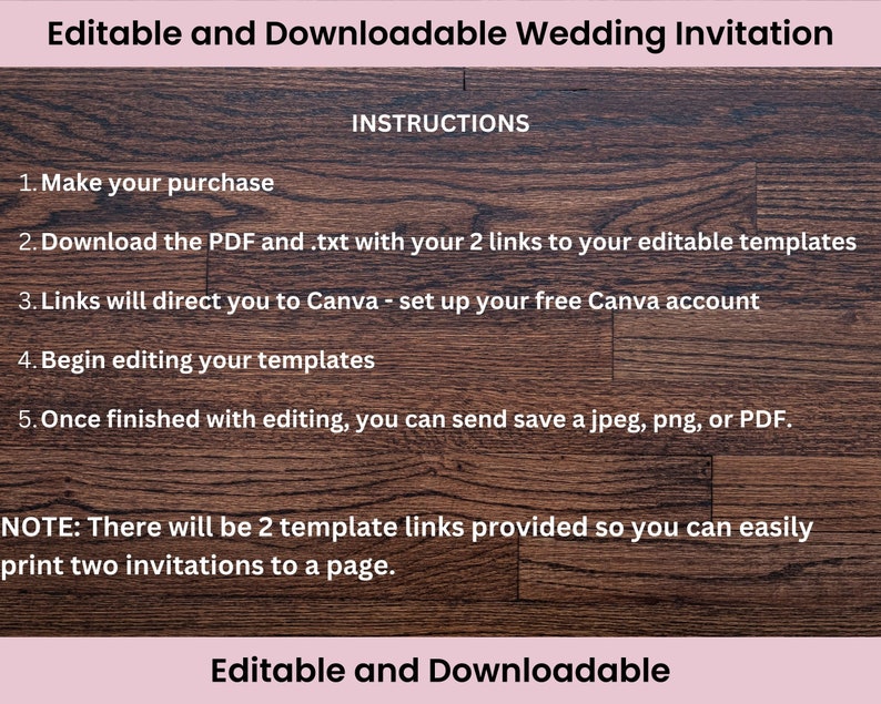 Editable Wedding Invite, Simple Minimalist Wedding Invitation ...