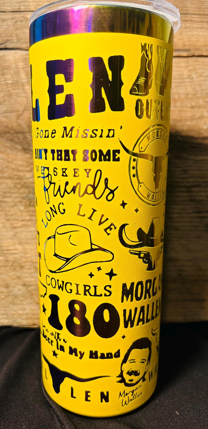 Morgan Wallen Themed Yellow Skinny Rainbow Tumbler - Etsy