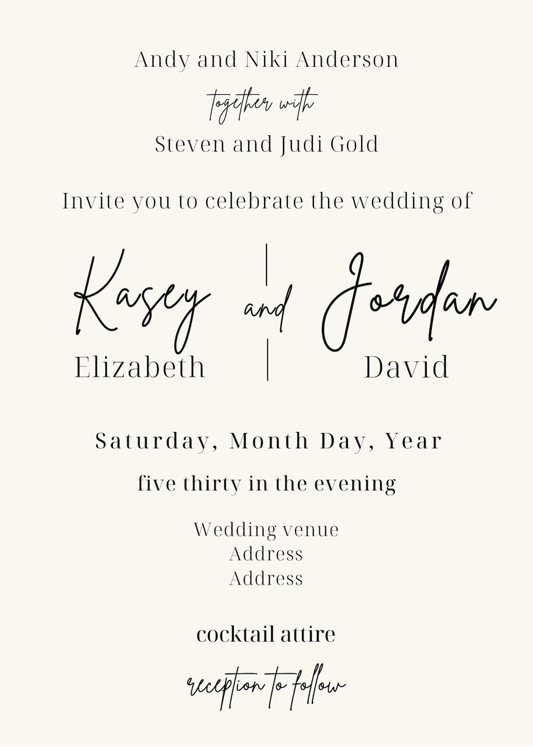 Simple, Modern, Classic Wedding Invitation - Etsy