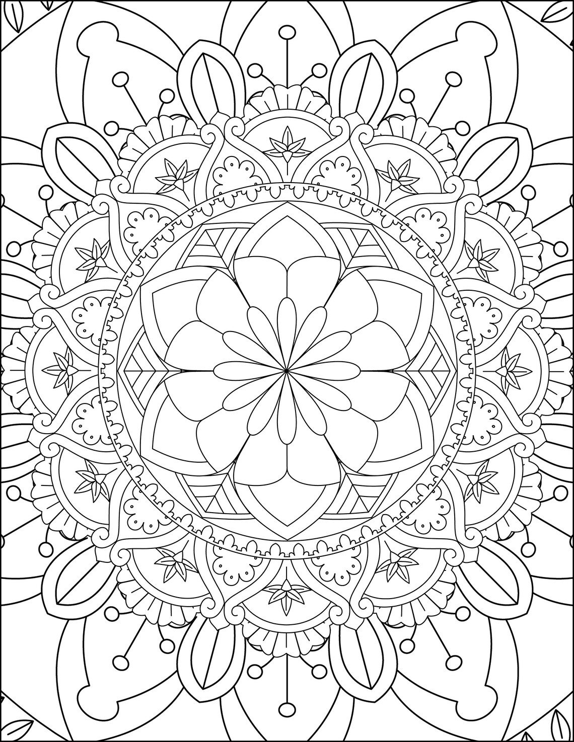 Over 130 Mandalas: Printable Mandala Coloring Pages, Adult/kids ...