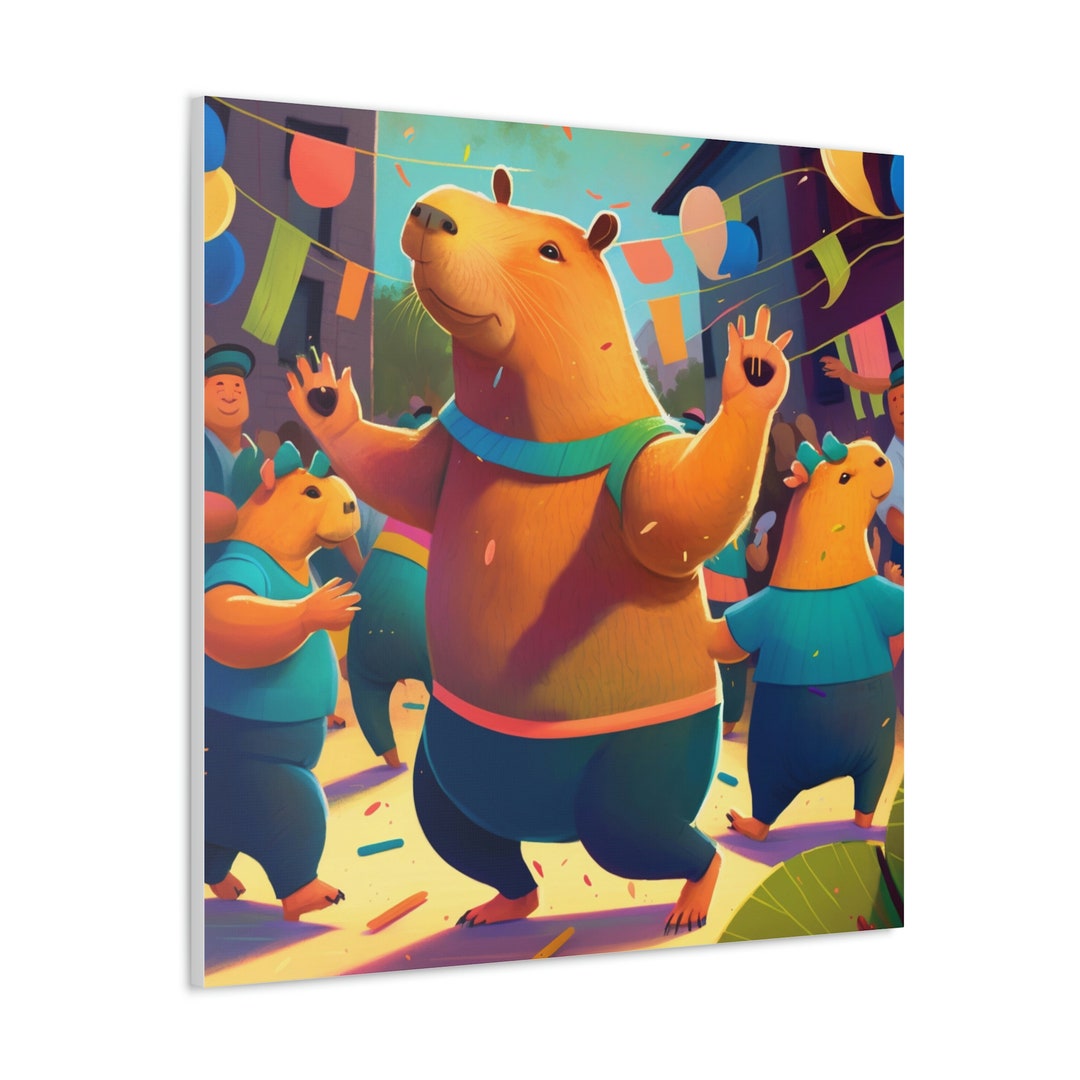 Capybara Carnival. A Capybara Dancing and Celebrating at a Lively ...