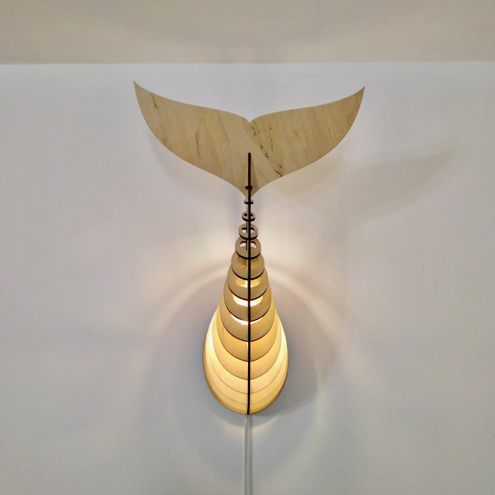Personalized Whale Tail Wall Sconce: Wooden Coastal Nursery Night Light ...