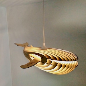 Wooden Whale Ceiling Light, Marine Lighting, Nautical Ceiling Fixture ...