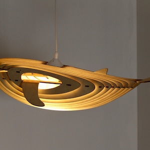 Wooden Whale Ceiling Light, Marine Lighting, Nautical Ceiling Fixture ...