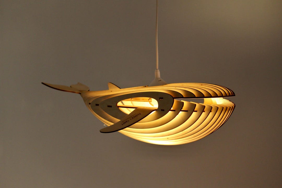 Wooden Whale Ceiling Light, Marine Lighting, Nautical Ceiling Fixture ...