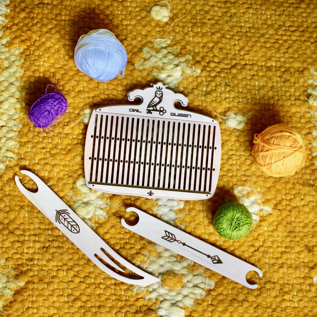 Personalized Weaving Loom With Shuttles. Gift Set - Rigid Heddle ...