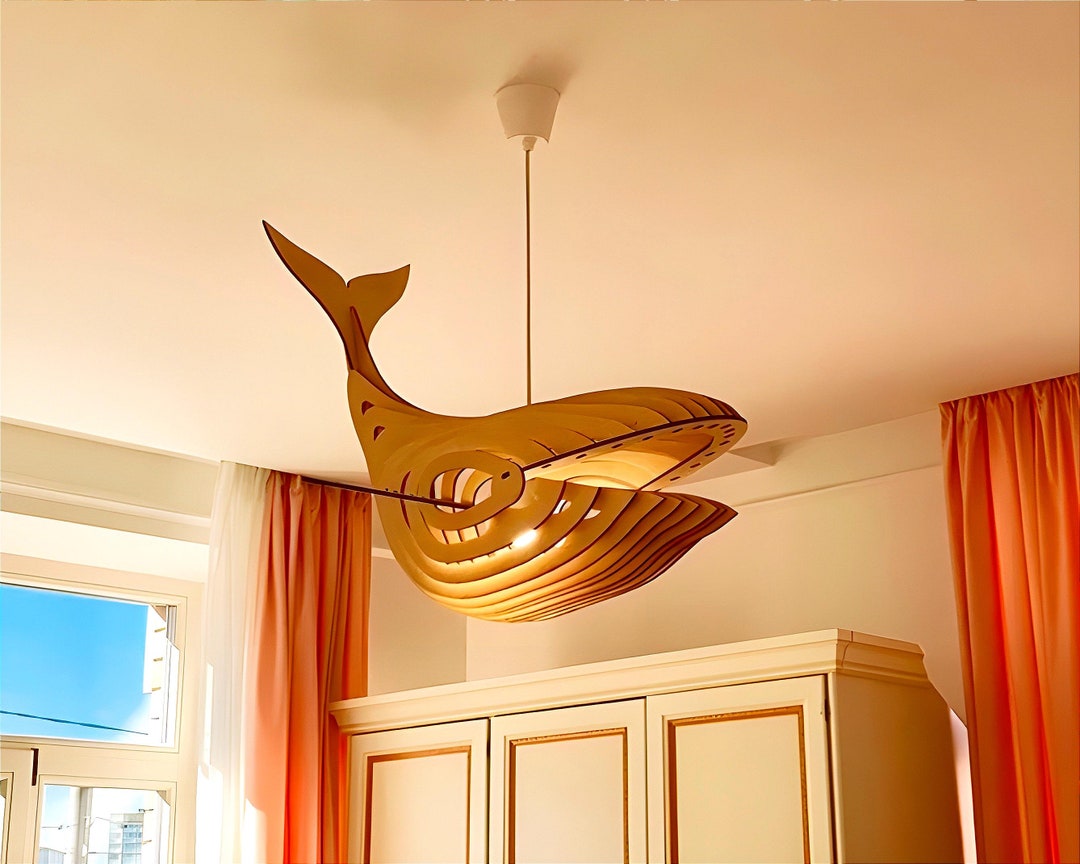 DIY Whale Pendant Light Kit: Wooden Nursery Lamp, Self Assembly - Etsy