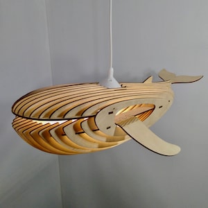 Wooden Whale Ceiling Light, Marine Lighting, Nautical Ceiling Fixture ...