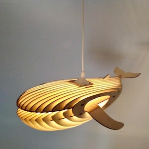 Wooden Whale Ceiling Light, Marine Lighting, Nautical Ceiling Fixture ...