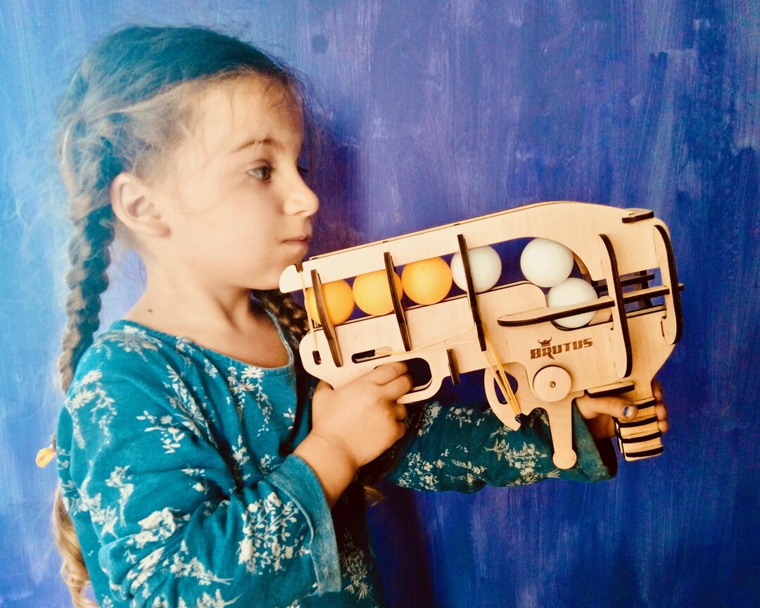 Toy Gun. Ping Pong Ball Shooter. Wooden Gun. Toys for Boys. Ping Pong ...