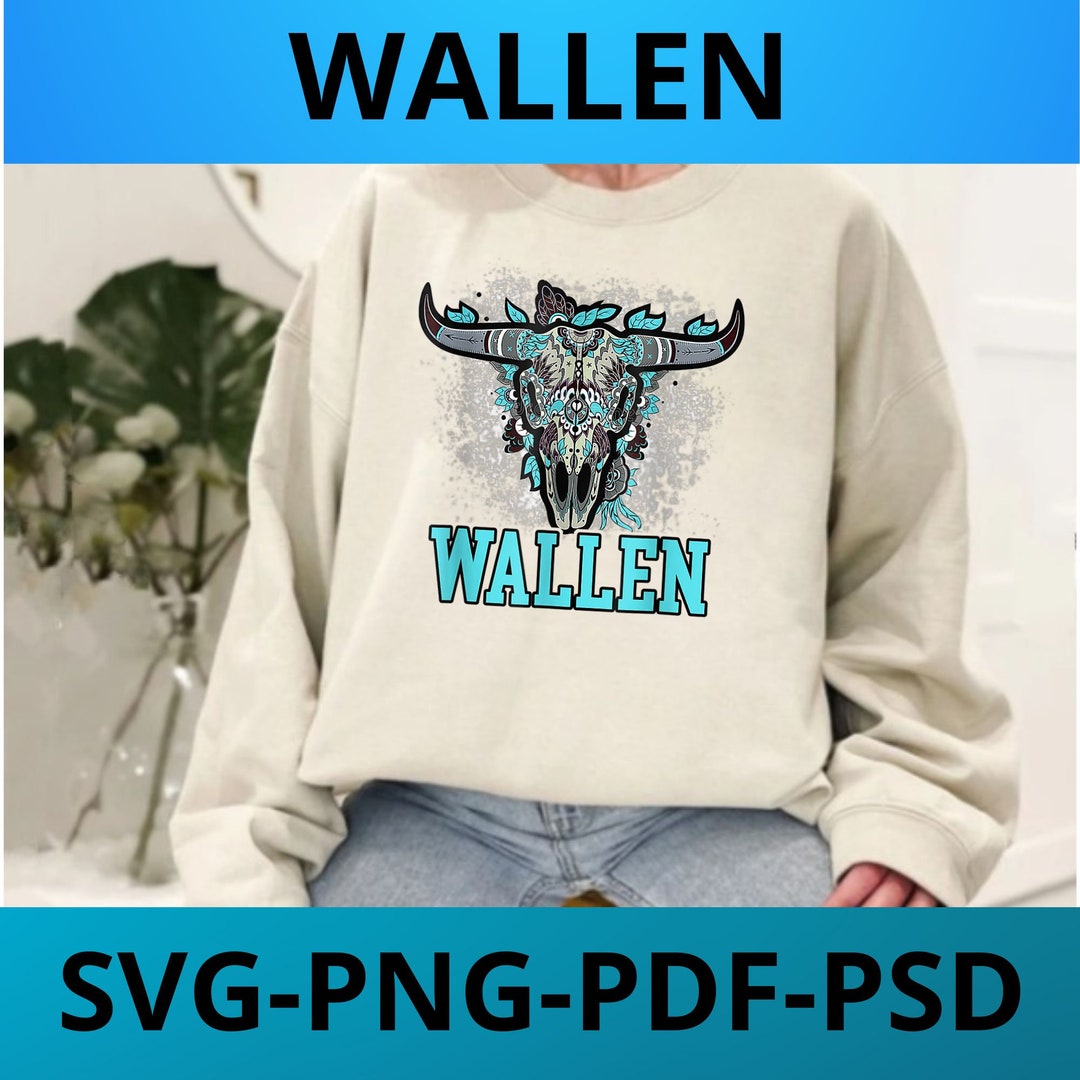 Vintage Wallen Bull Skull PNG SVG , Wallen Png , Wallen Western Png ...
