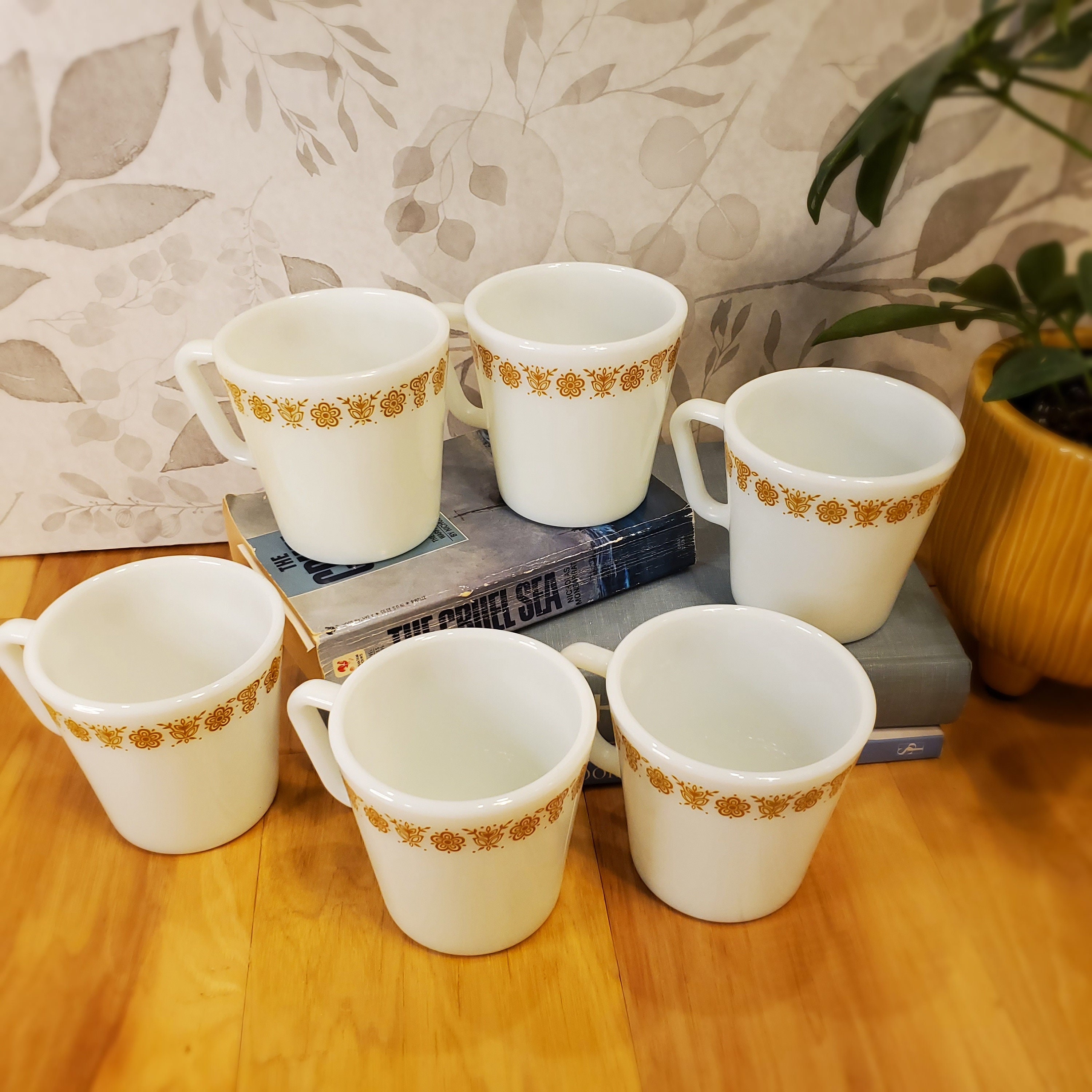 Vintage Butterfly Gold Pyrex Mug - Etsy